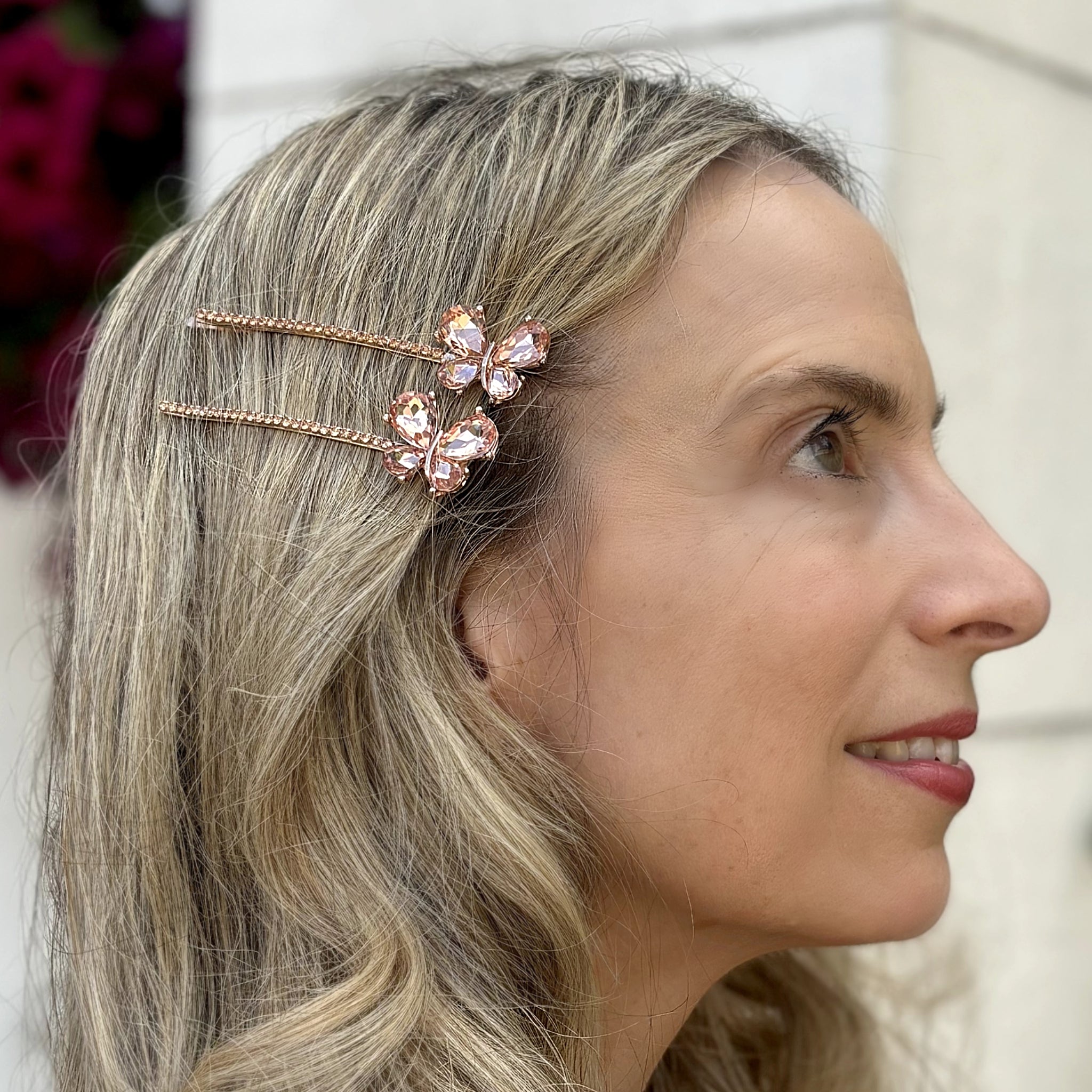 Large Butterfly Crystal Hair Slides – QueenMee Accessories