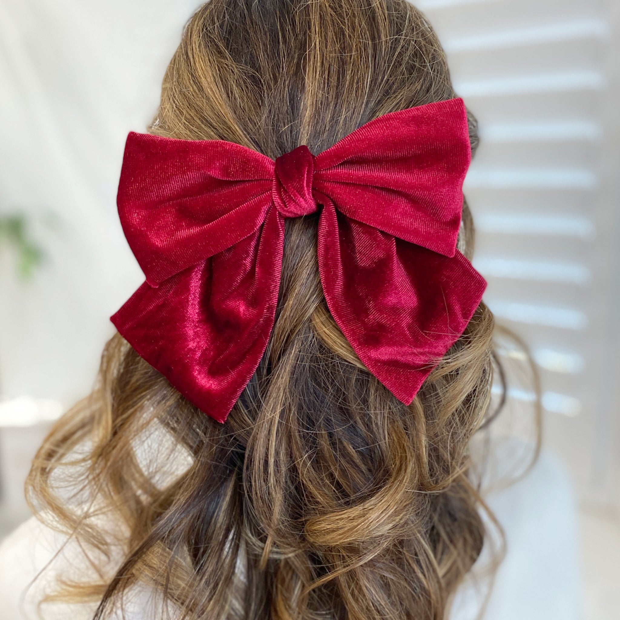 Red Hair Bow Velvet Hair Bow Hair Clip | Red Hair Bow – QueenMee ...